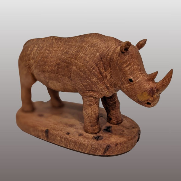 Rhino Miniature Animal wood carving by Salt Spring Island artist Jim ...