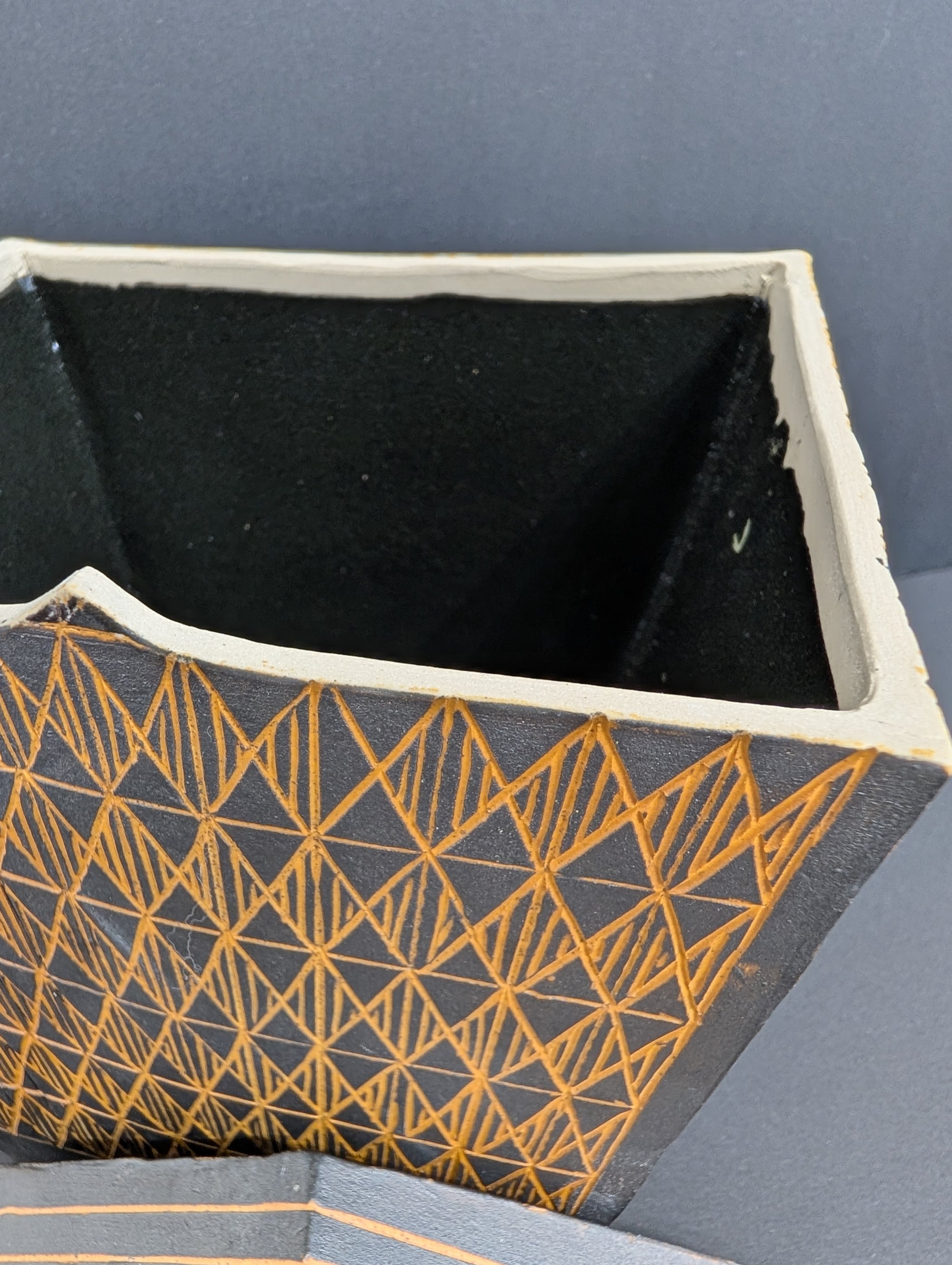 Geometric Vessel with Lid – Steffich Fine Art